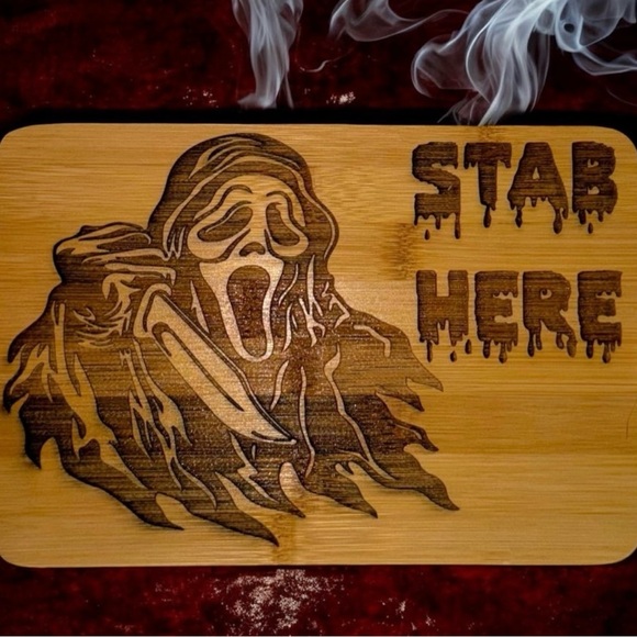 Dining | Engraved 12 X 9 Wooden Cutting Board With Scream Design | Poshmark